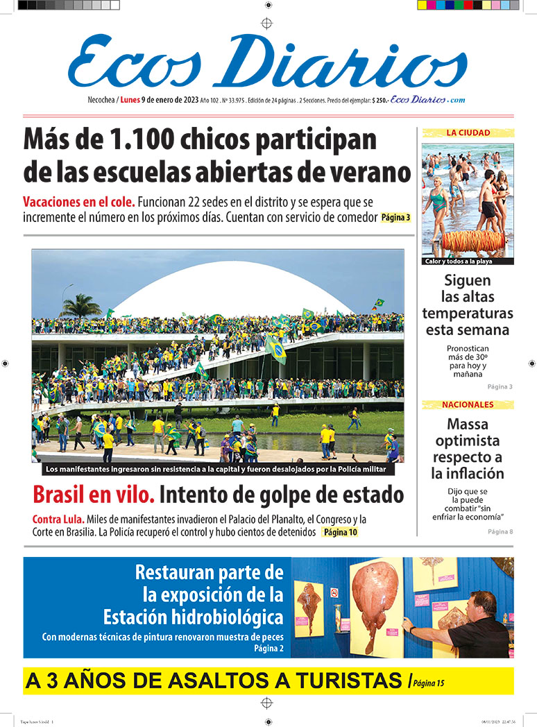 Tapa del 9 de enero 2023 – Ecos Diarios Necochea